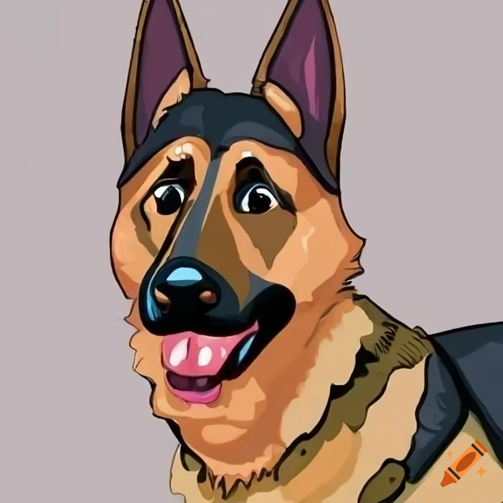Cartoon german shepherd on Craiyon