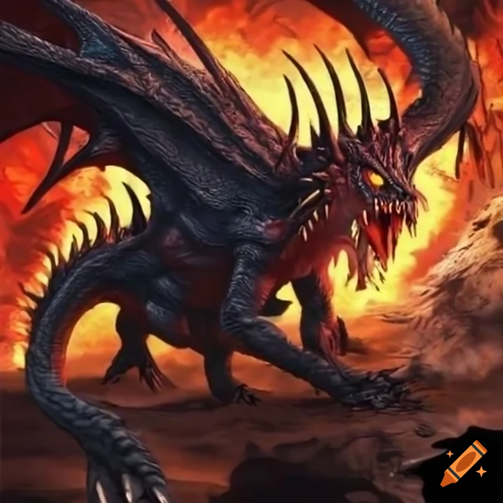 Fierce and menacing dragon filled with rage on Craiyon