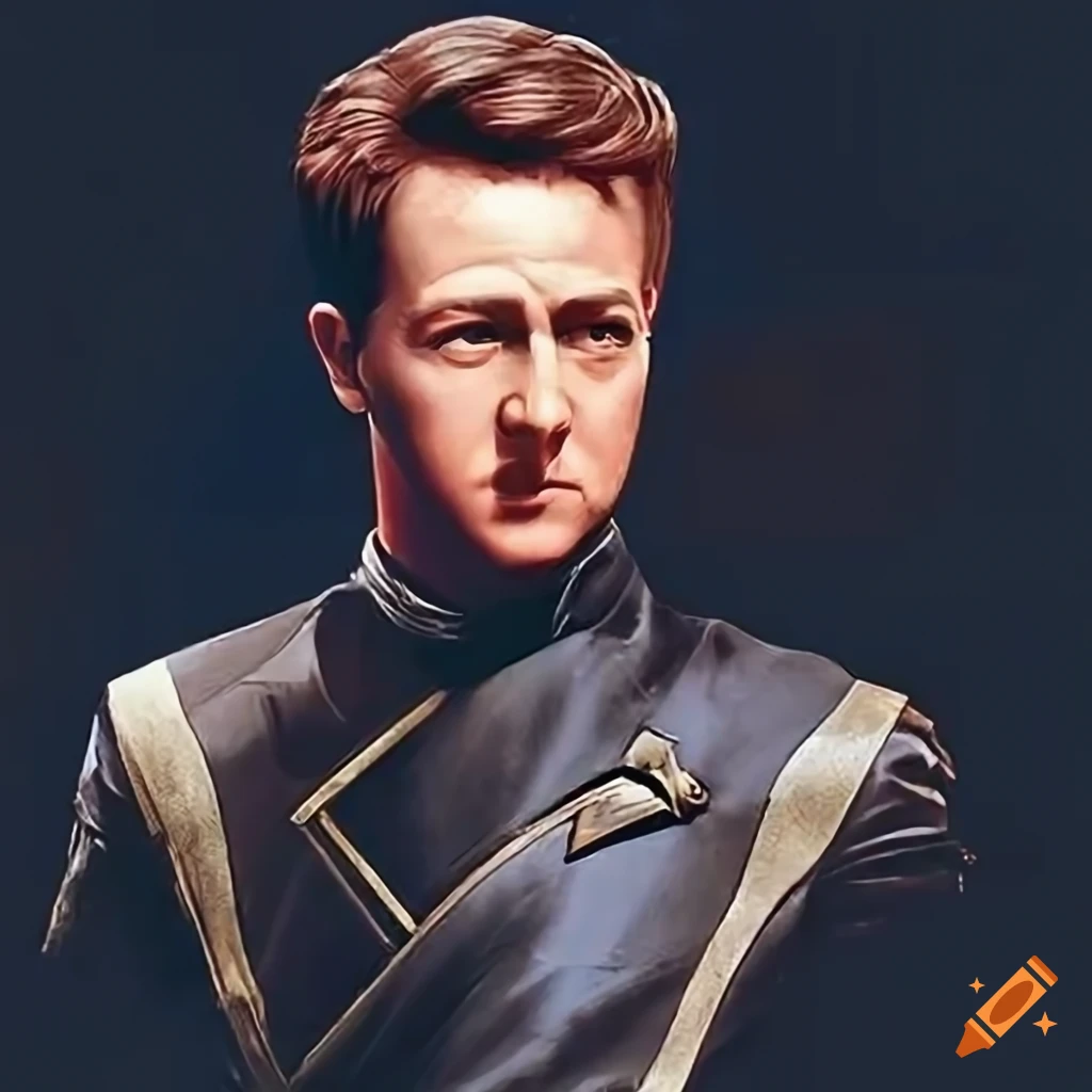 Edward Norton as captain on Star Trek Discovery in Starfleet uniform on ...