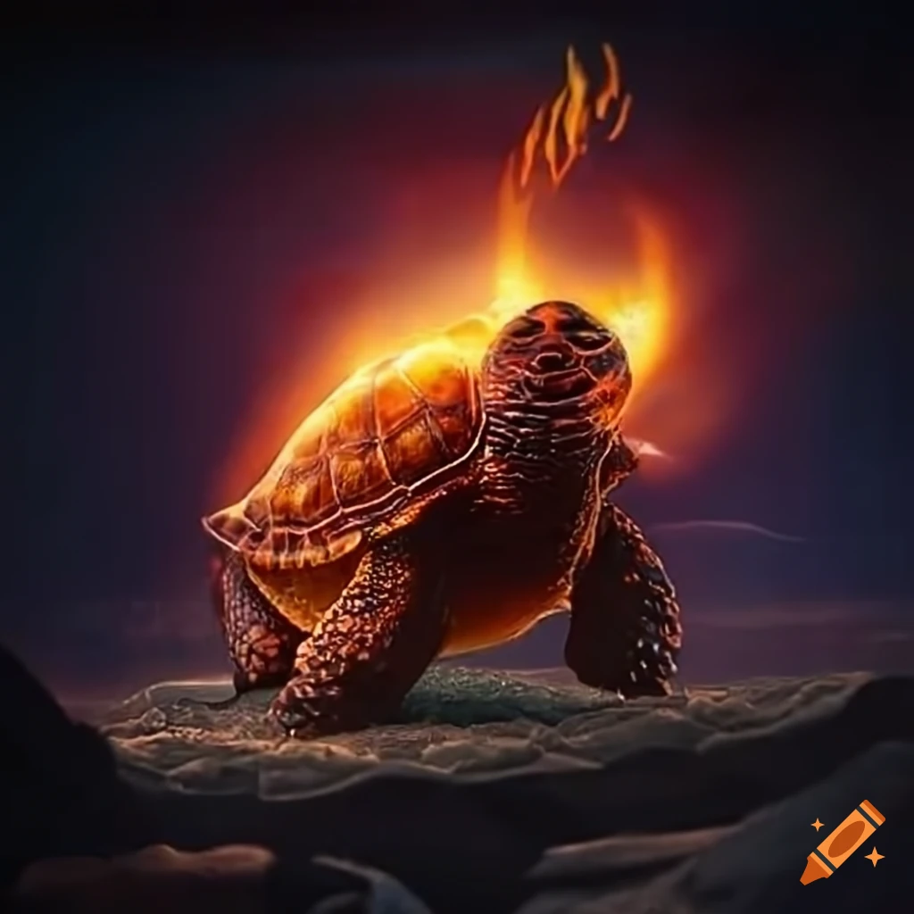 Magma turtle on Craiyon