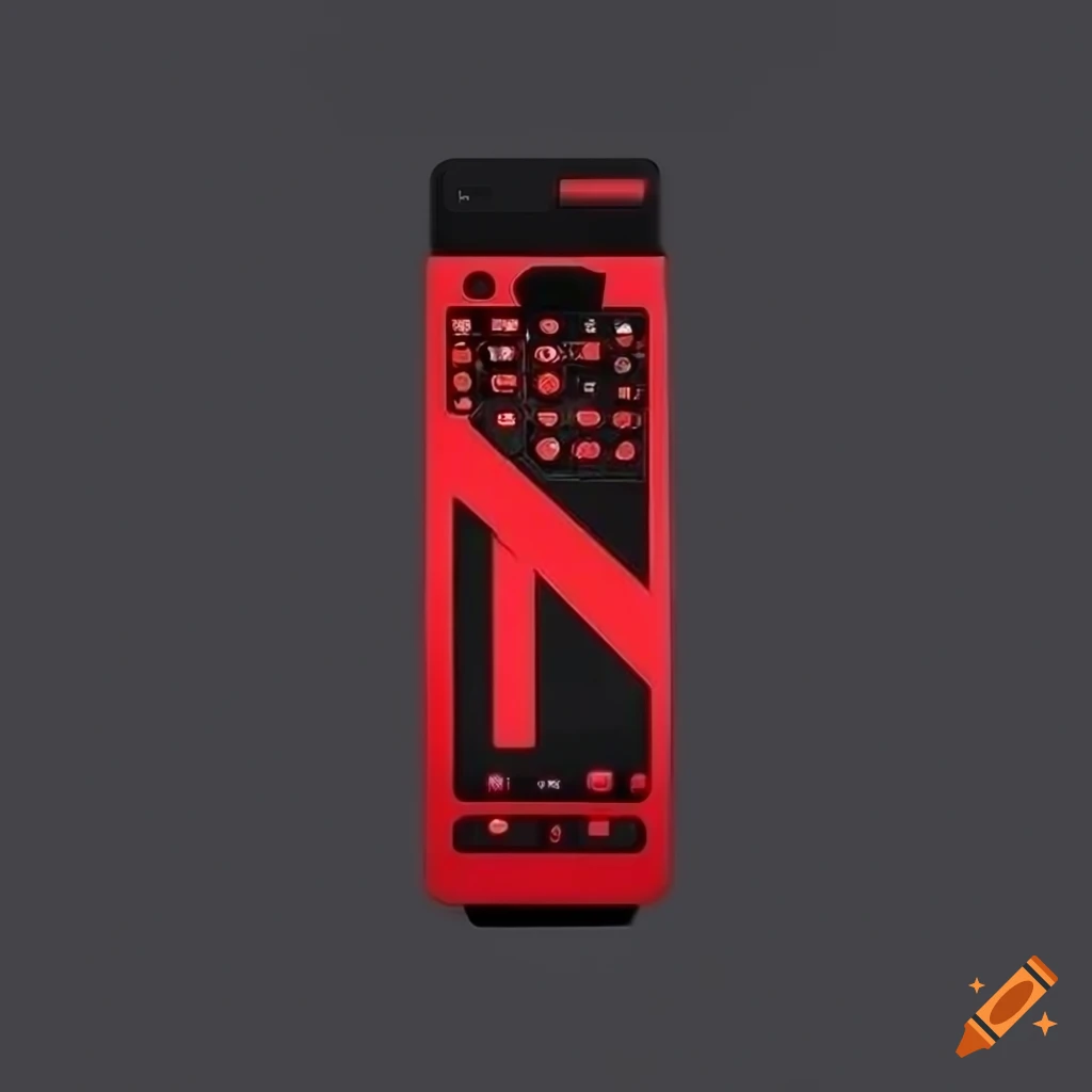 Black and red hexagonal remote design for netflix on Craiyon