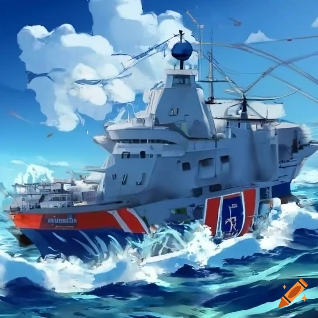 High resolution image of a coast guard ship on Craiyon
