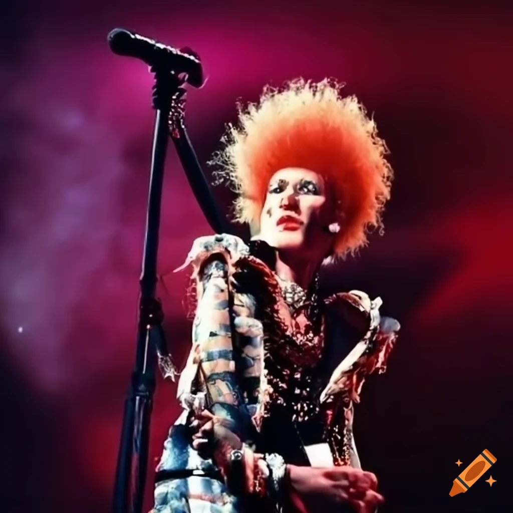 Exaggerated 1980s punk rocker queen on Craiyon