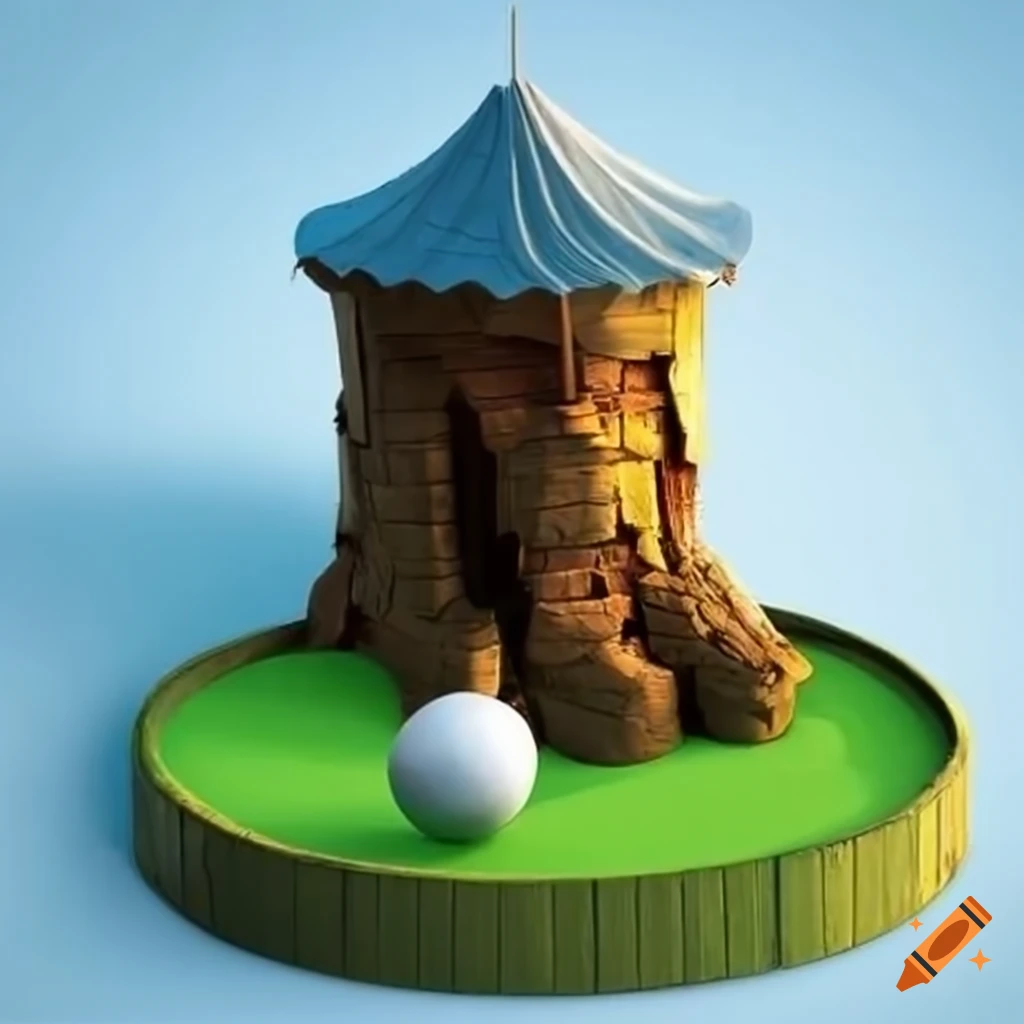 Mini golf course with medieval theme on Craiyon