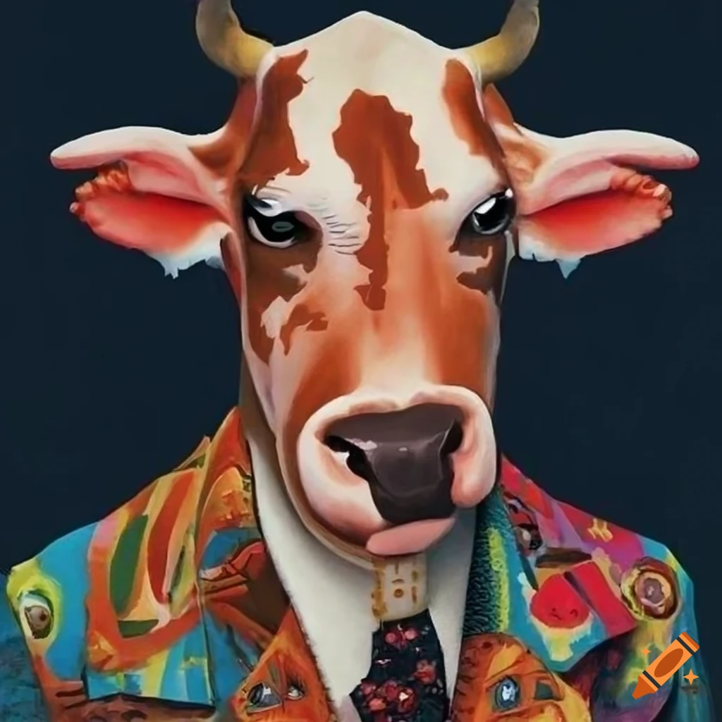 Sculpted cow movie poster in 'cuckoo clock' style by Norman Rockwell on ...
