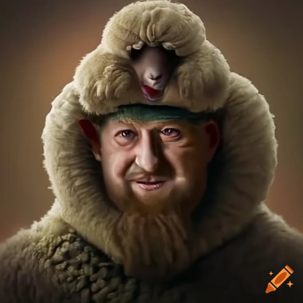 Man with sheep on Craiyon