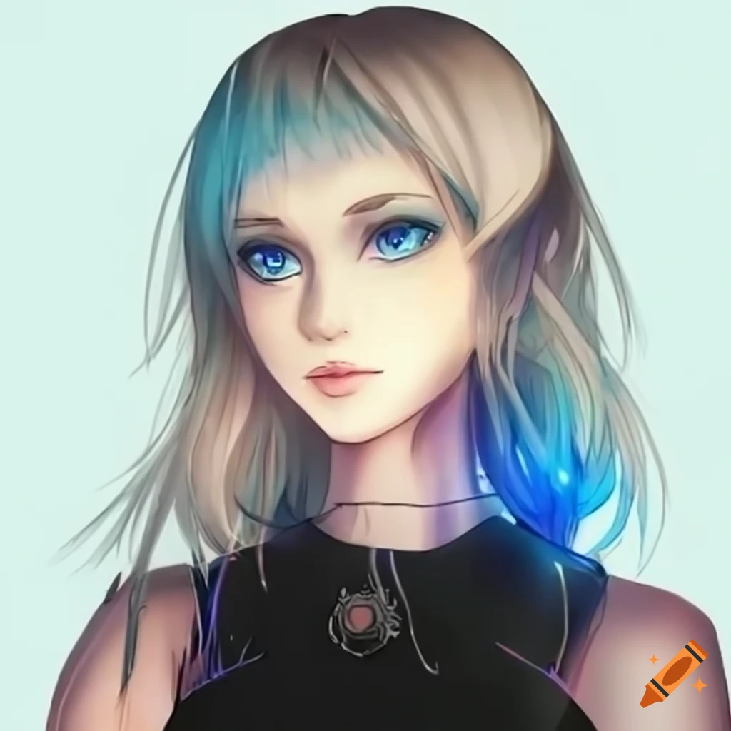 Anime Style Female Hologram Character Face On Craiyon