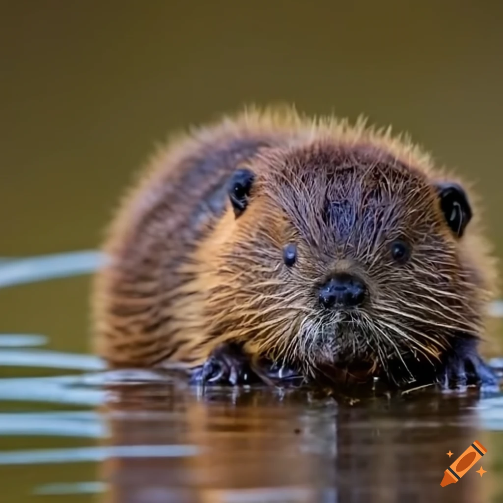 Sad baby beaver on Craiyon