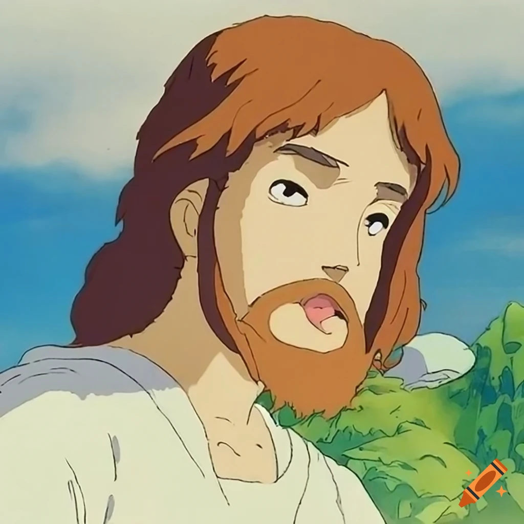 Jesus in studio ghibli anime style, high quality and detailed on Craiyon