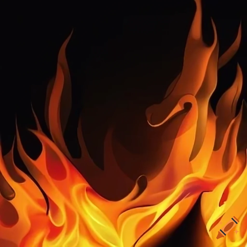 Illustration of fire and rain on Craiyon