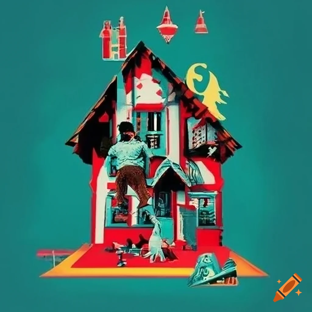 Steezy action architecture poster in lsd 'cuckoo clock' style by norman ...