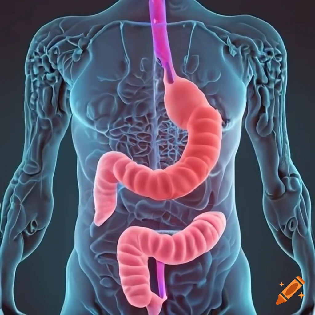 Anti-inflammatory digestive system illustration on Craiyon