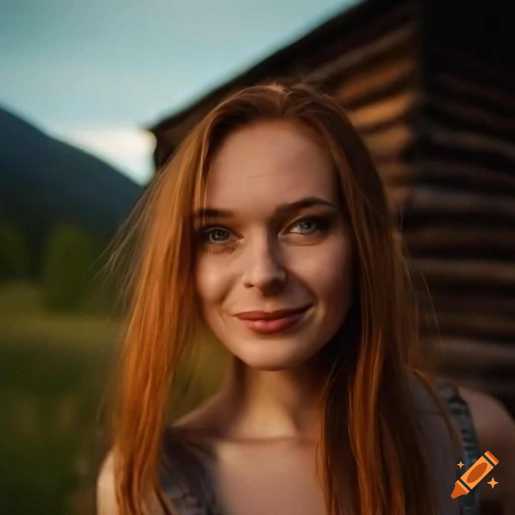 Portrait of a smiling polish woman in modern clothing with mountains in ...