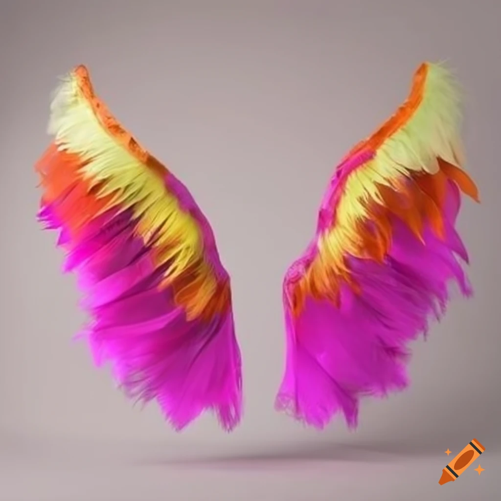 Colorful feather wings for a carnival costume on Craiyon