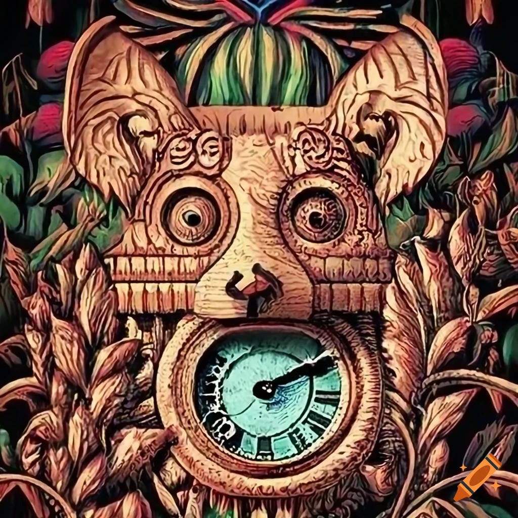Vivacious lsd cuckoo clock style graphic novel poster by stave carving ...