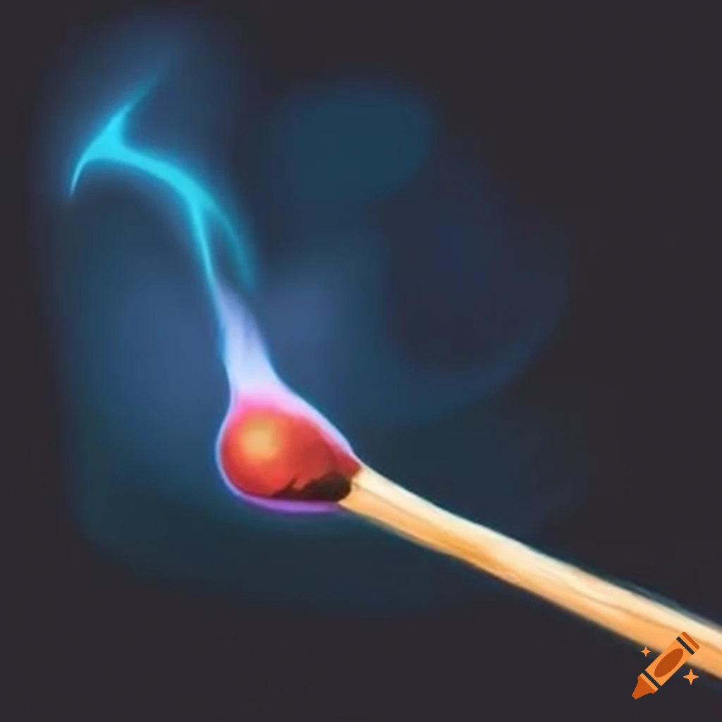 Two matches lighting up in darkness on Craiyon