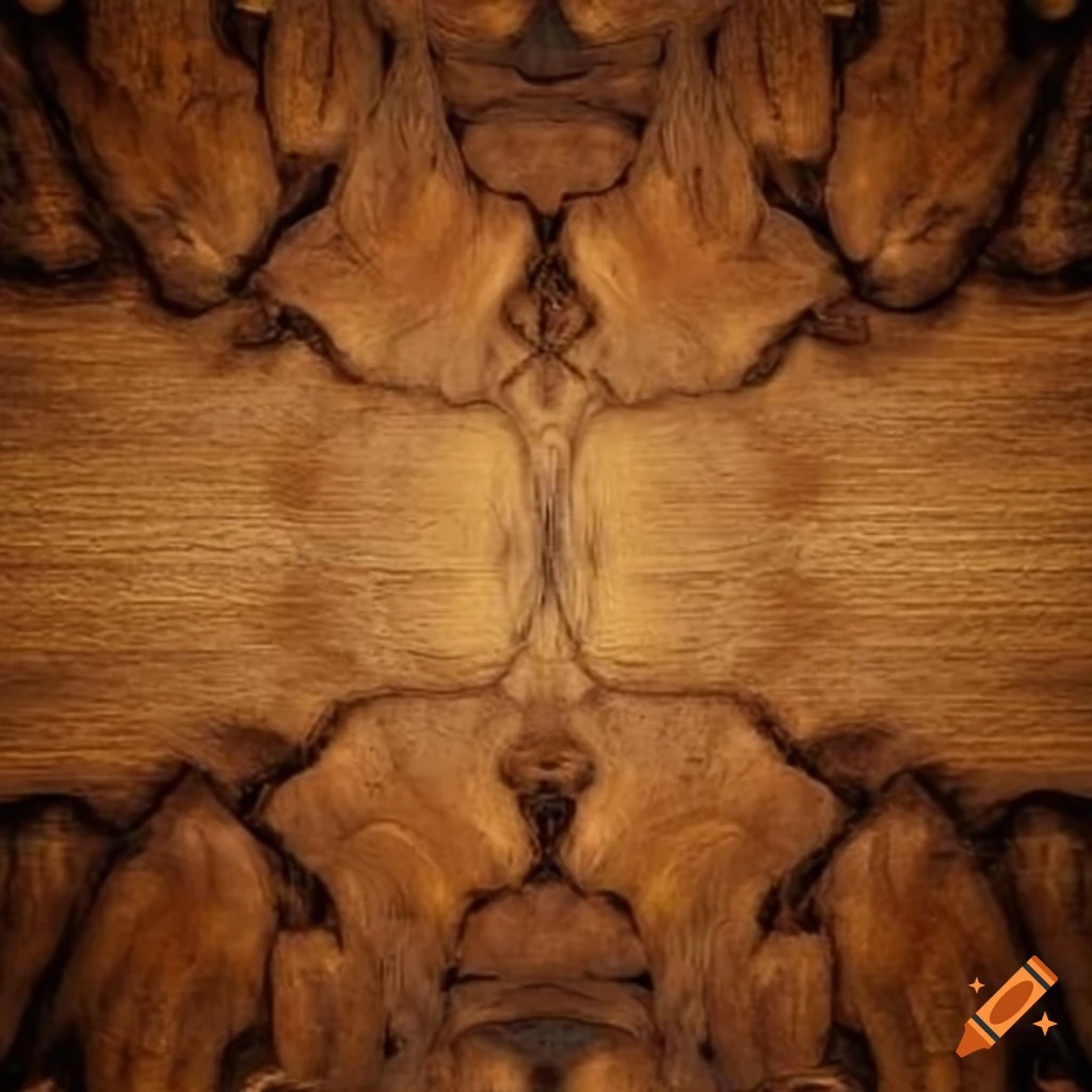 Ethereal abstract wooden patterns in warm golden-brown shades on Craiyon