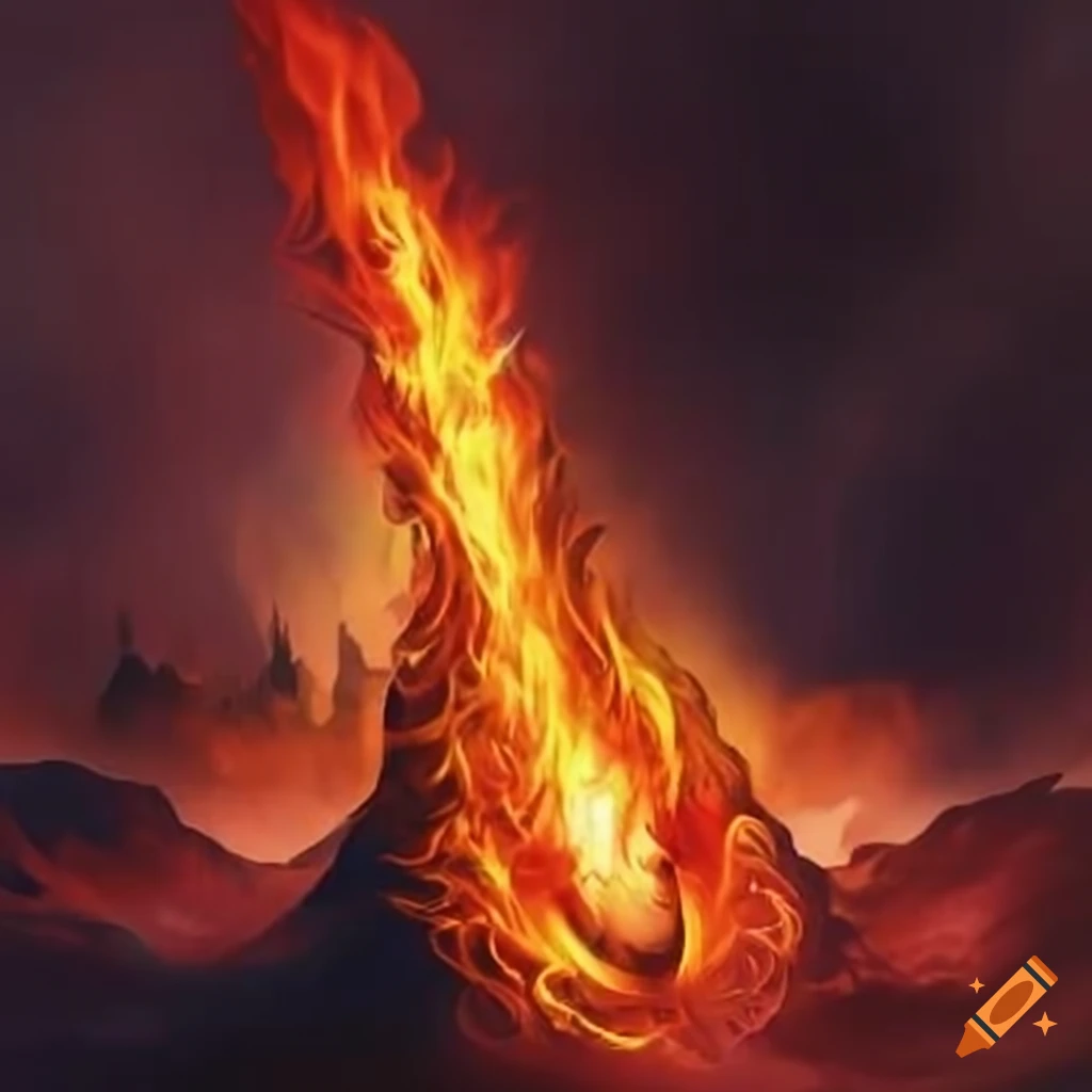 God of fire sculpture or artwork on Craiyon