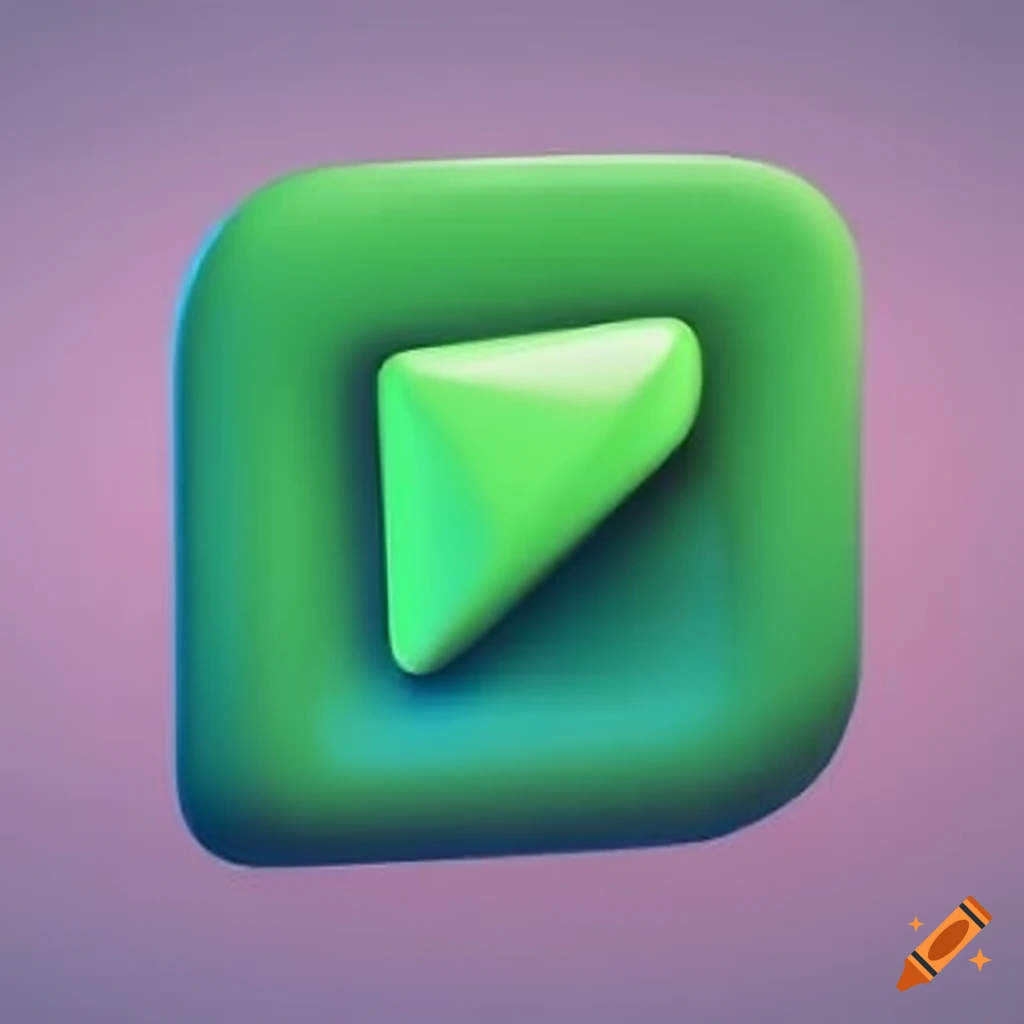 Green 3d play button game icon on white background with studio lighting ...