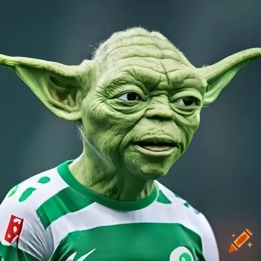 Yoda playing soccer with greuther furth on Craiyon