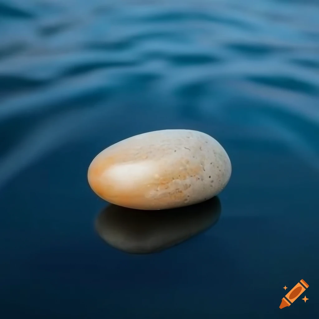 Pebble on calm water in high quality photo on Craiyon