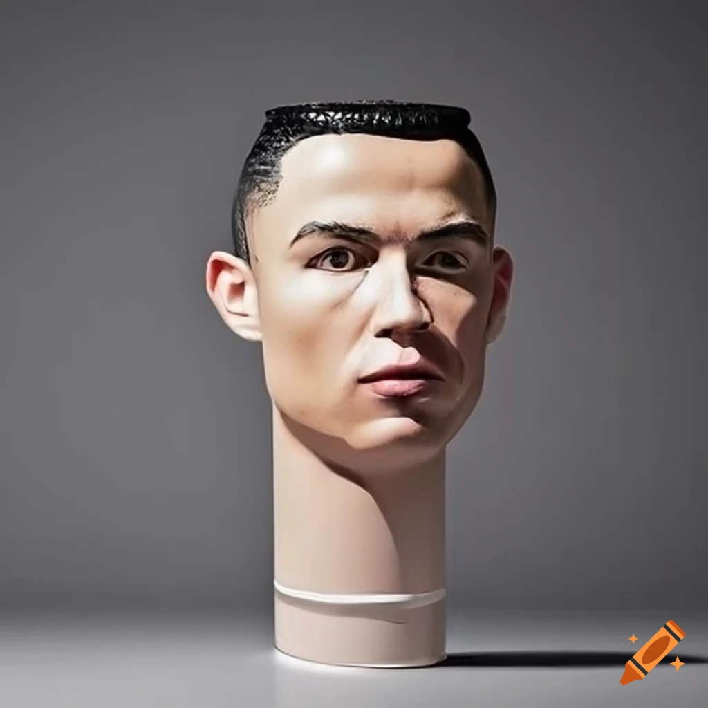 Postmodern vase in the shape of cristiano ronaldo's face on Craiyon