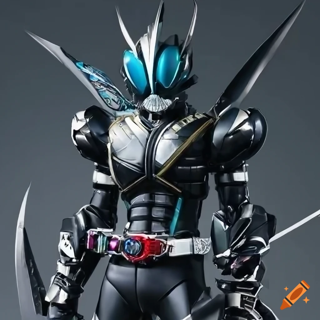 Highly detailed full body shot of kamen rider black rock shooter on Craiyon