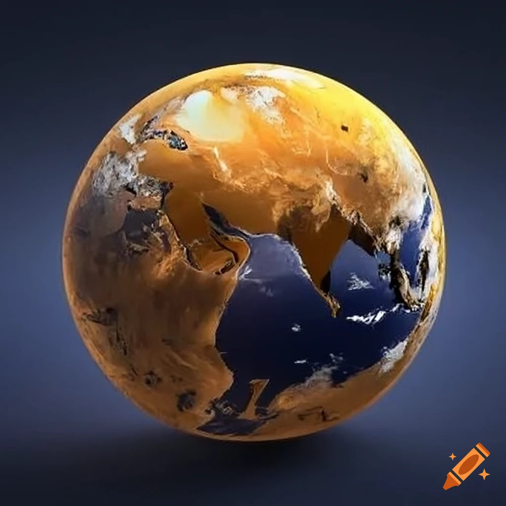 Vivid yellow earth landscape on Craiyon