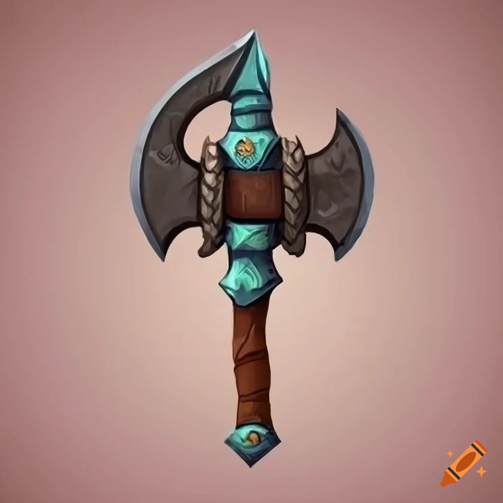 Rpg objects icons including sword and axe on Craiyon