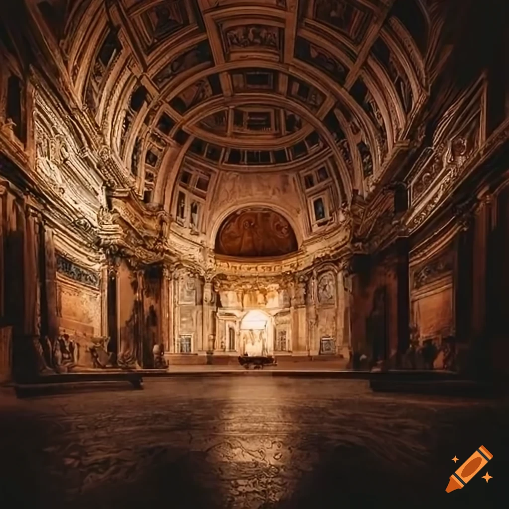 Interior of an ancient roman room with a dome on Craiyon