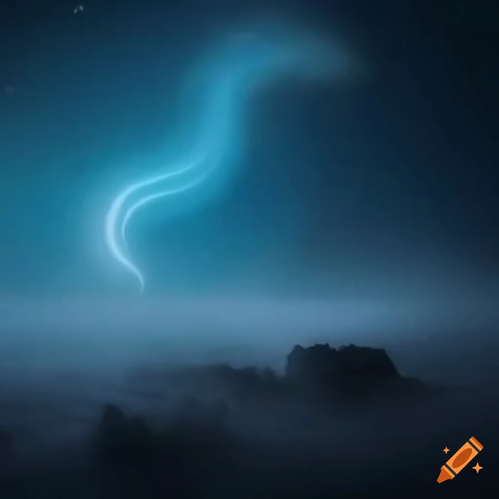 Giant worm floating in space above the earth at night on Craiyon
