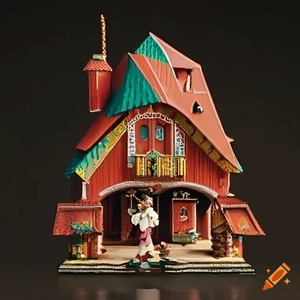 Steezy Action Architecture sculpture with LSD cuckoo clock style in a ...