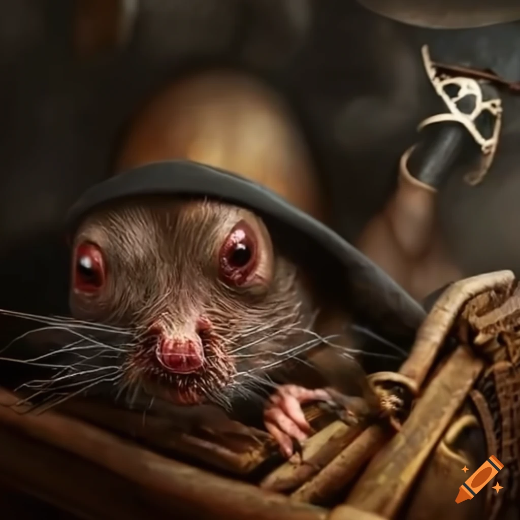 Rat pirates working on their pirate ship on Craiyon