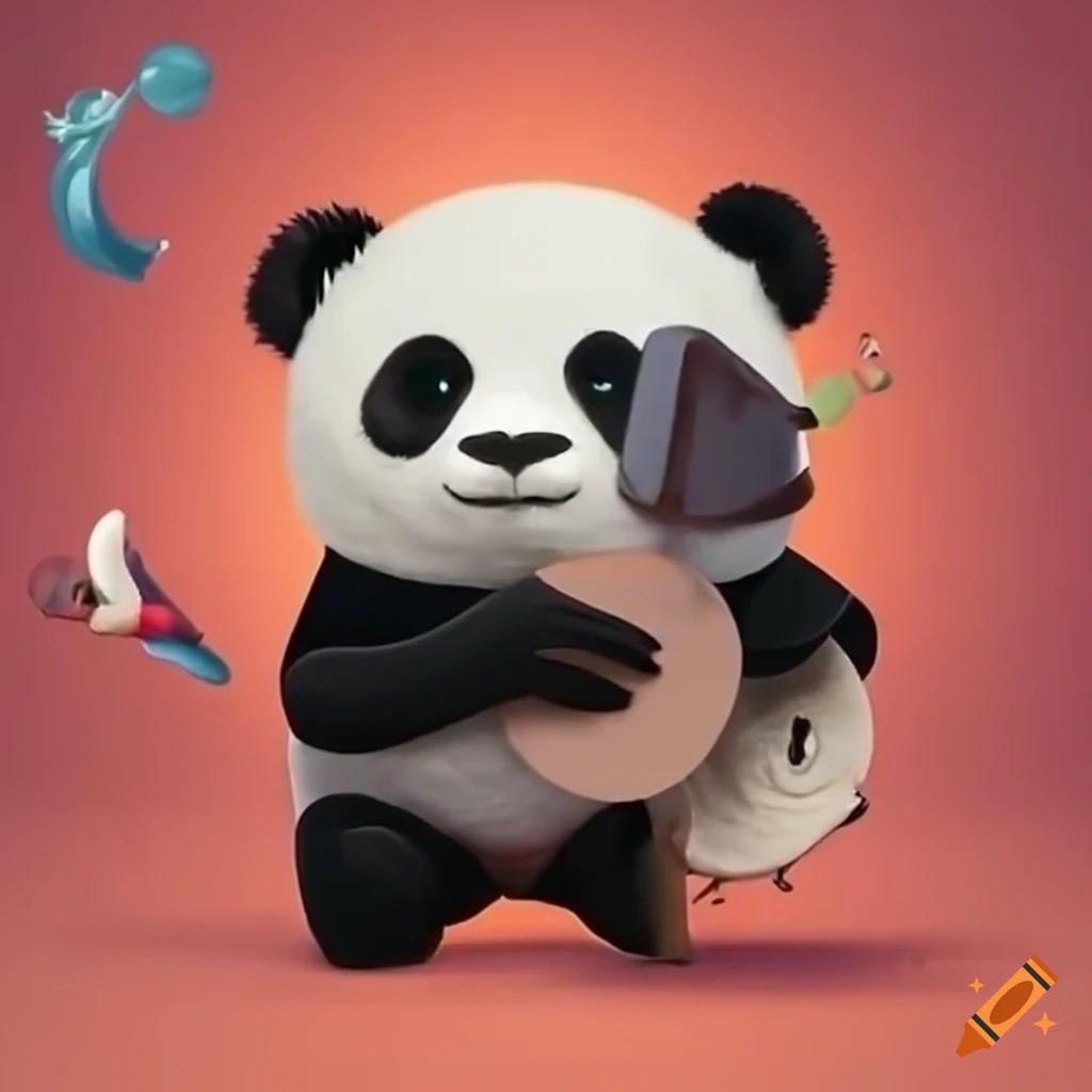 Panda playing the piano on Craiyon