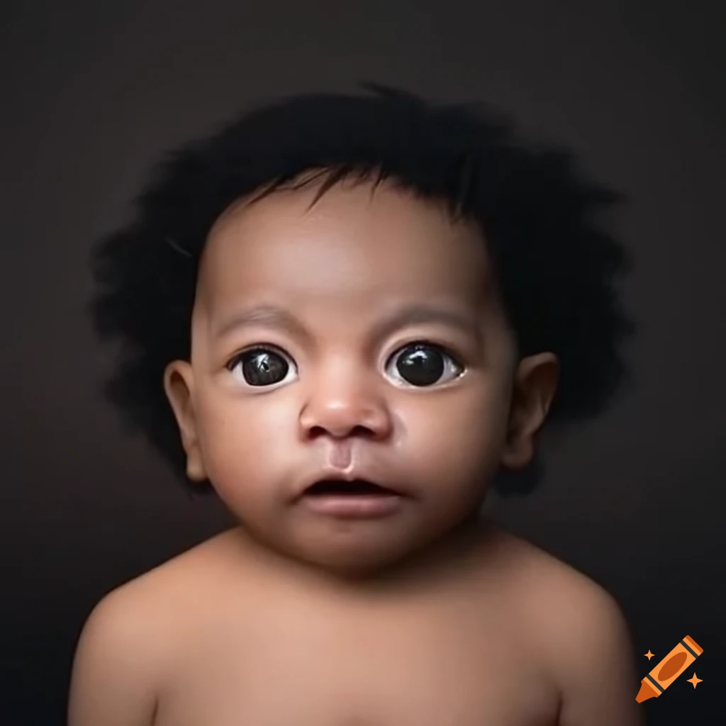 Adorable baby with intricate facial features on Craiyon