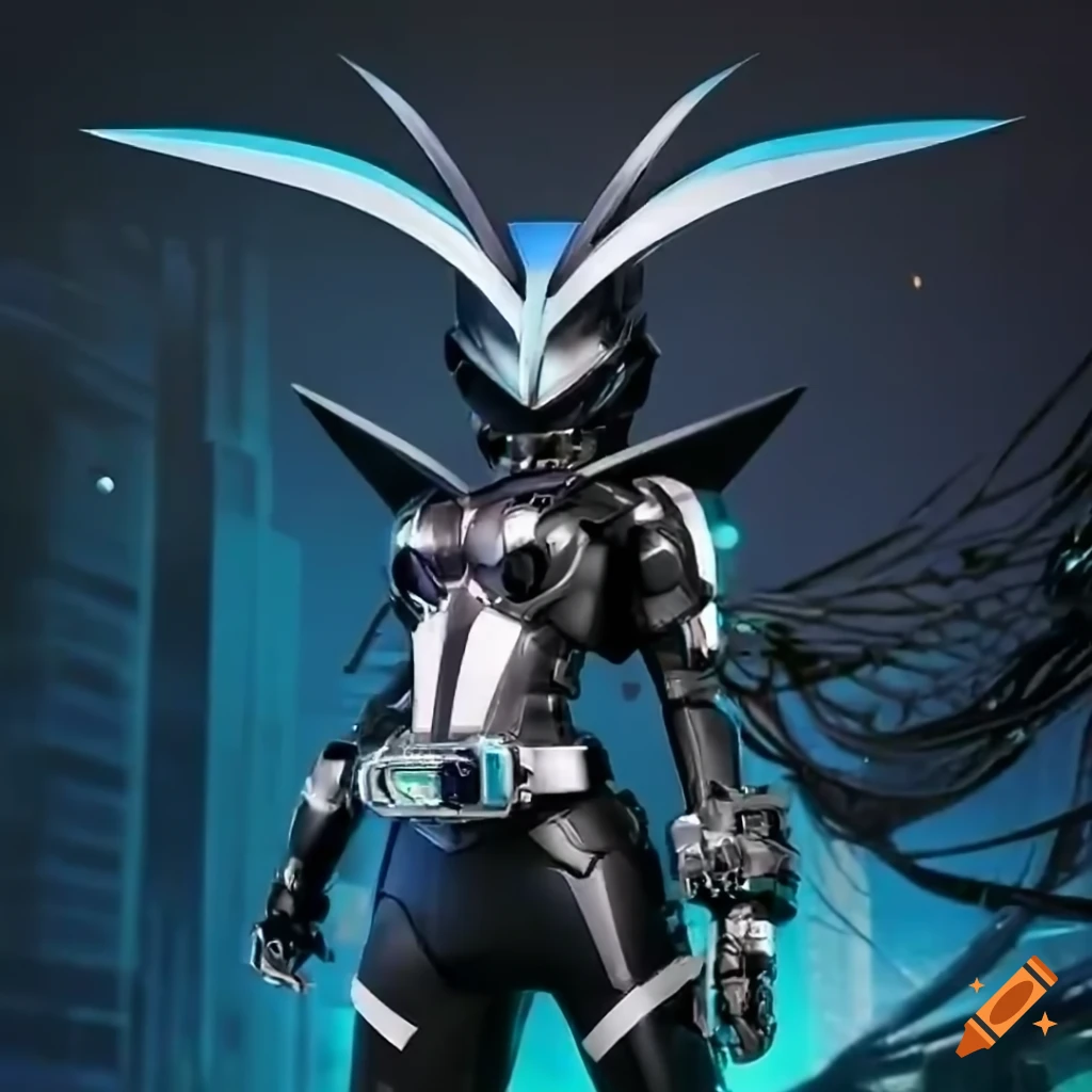 Tokusatsu female kamen rider black rock shooter in a futuristic and ...