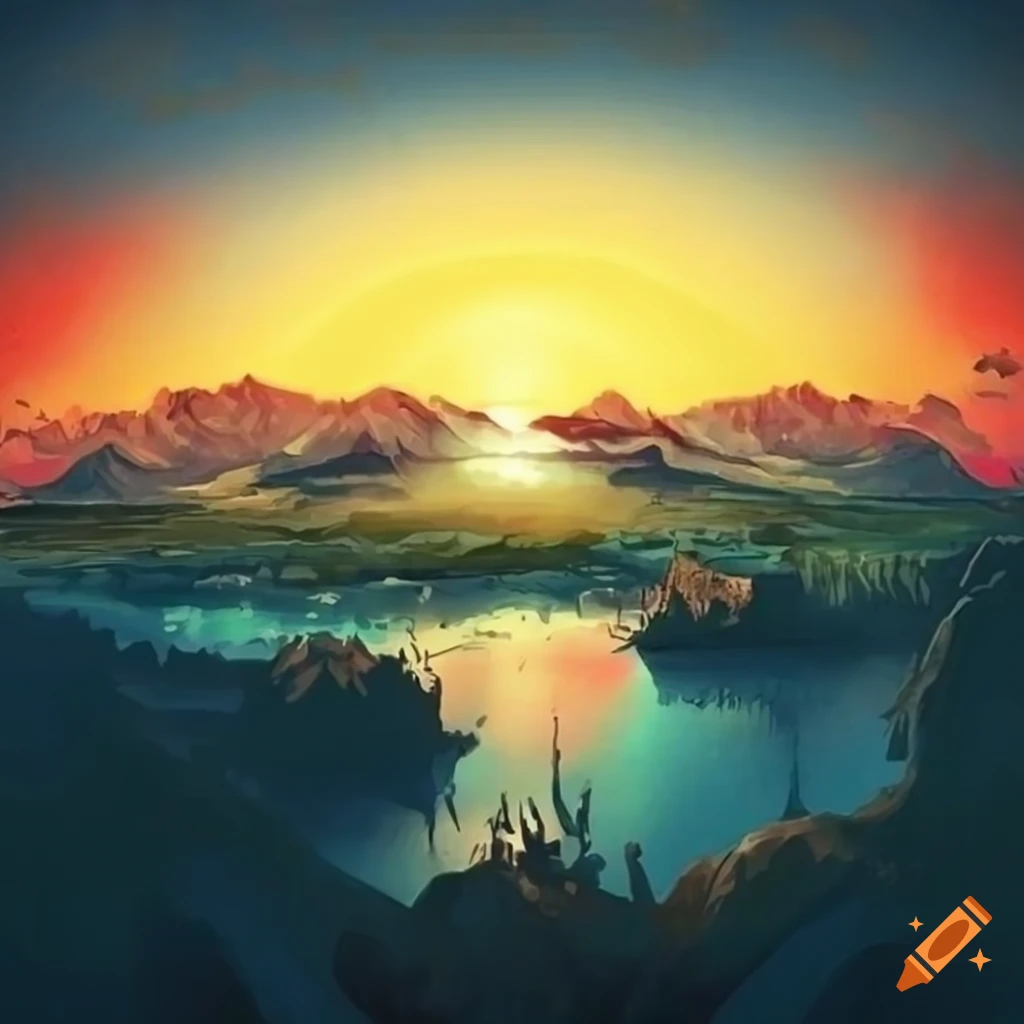 Beautiful landscape art for facebook banner on Craiyon