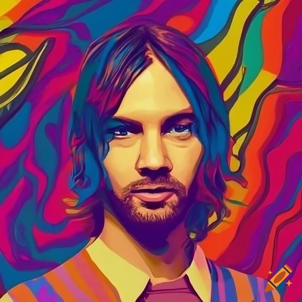 Pop art portrait of Kevin Parker from Tame Impala on Craiyon