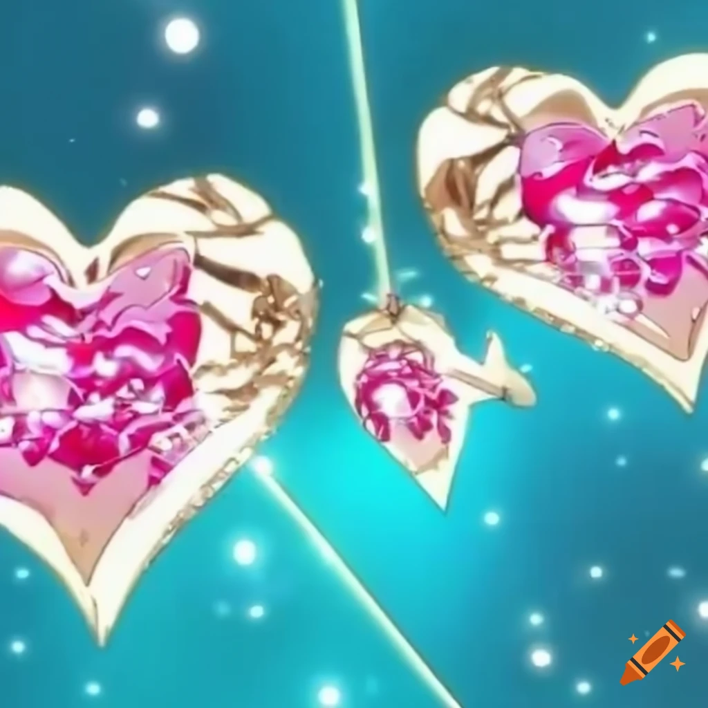 Shiny 3d anime heart with japanese text from the 2000s on Craiyon