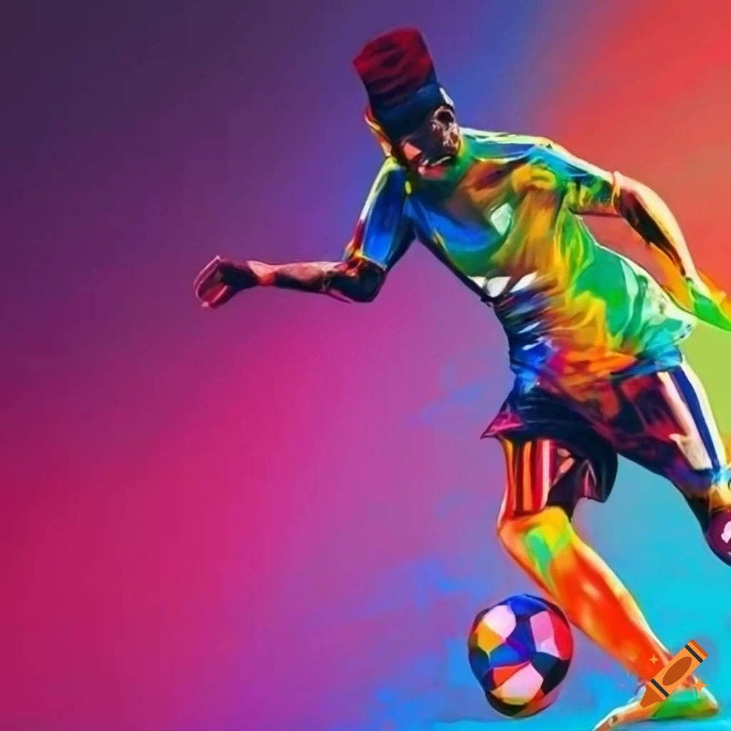 Colorful football player on Craiyon