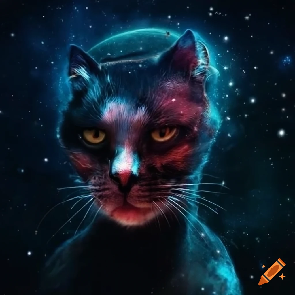Space cat on Craiyon