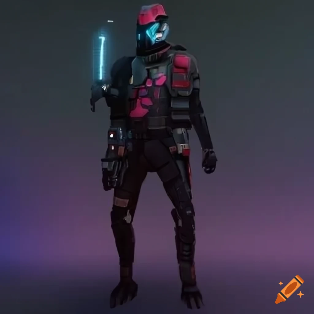 Cyberpunk drop trooper on Craiyon