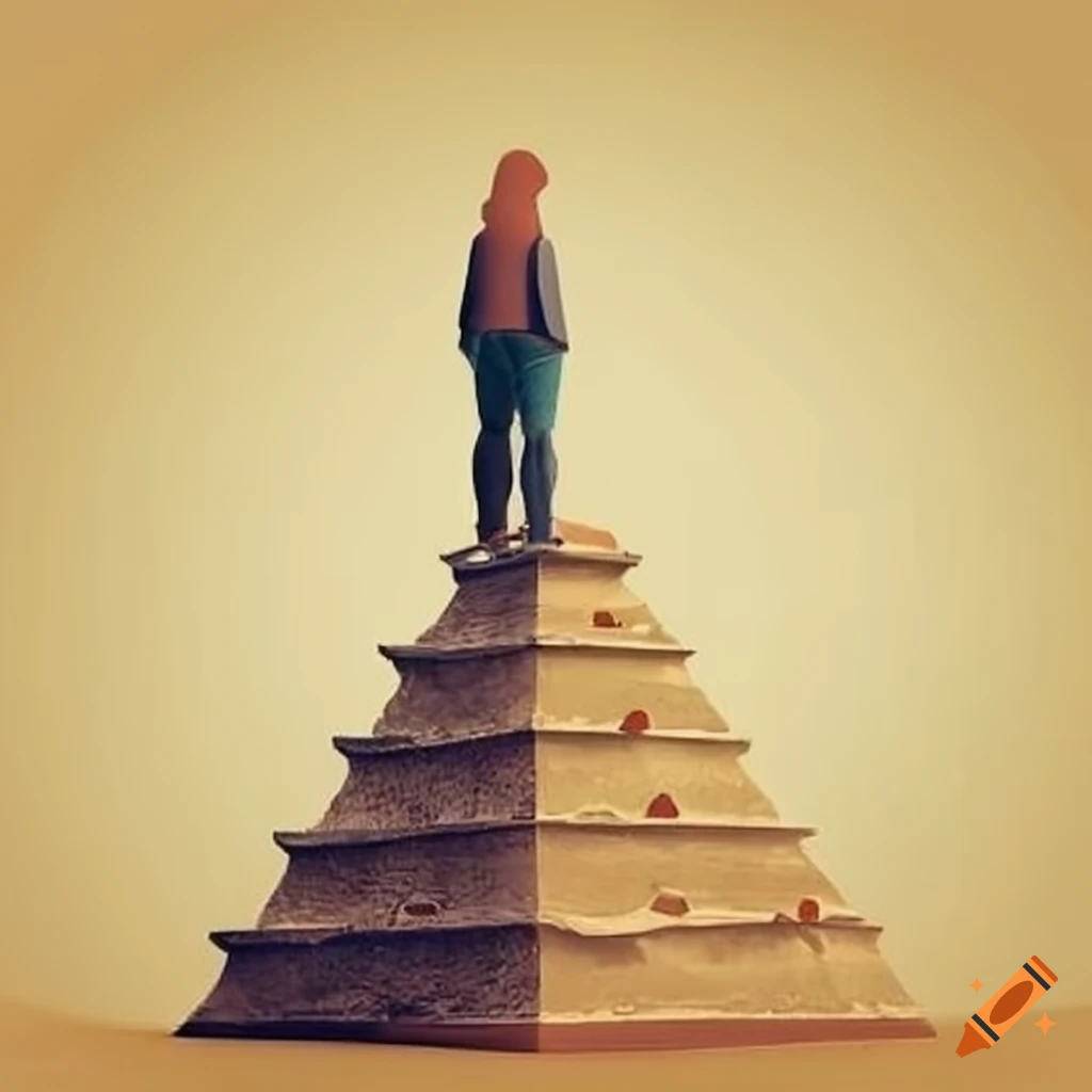 Person building a pyramid on Craiyon