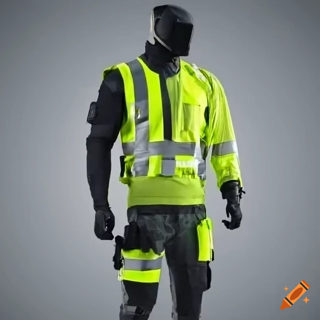 High visibility reflective tactical gear for construction on Craiyon