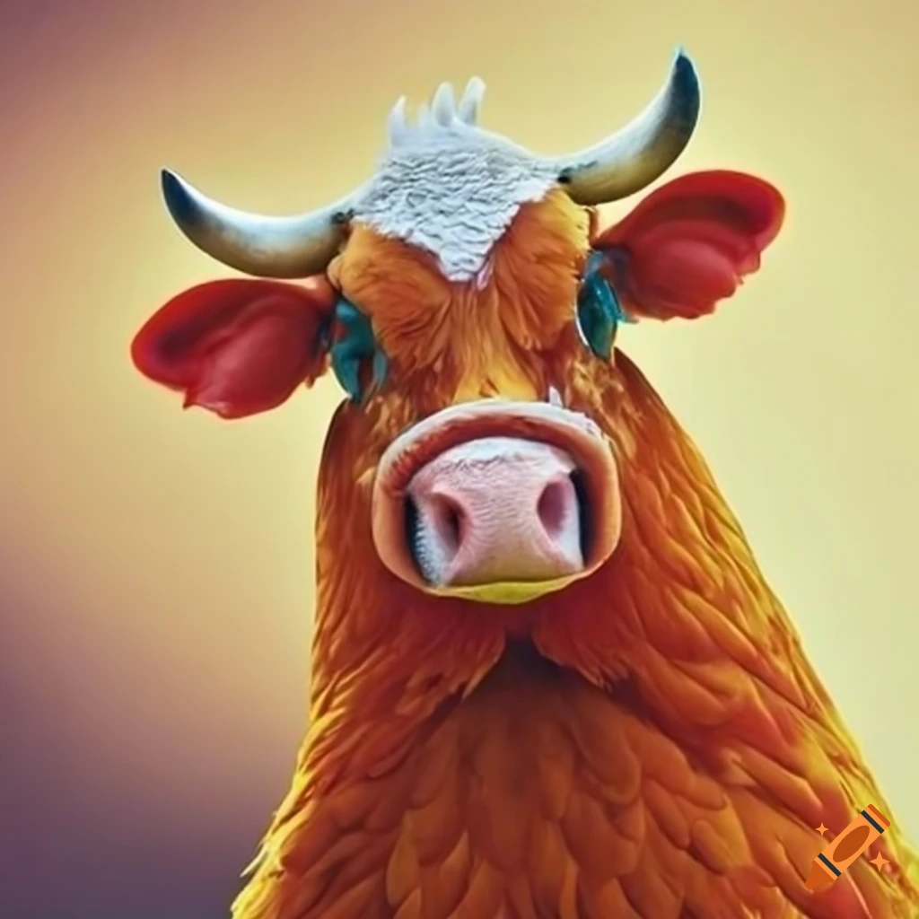 Illustration of a chicken-cow hybrid on Craiyon