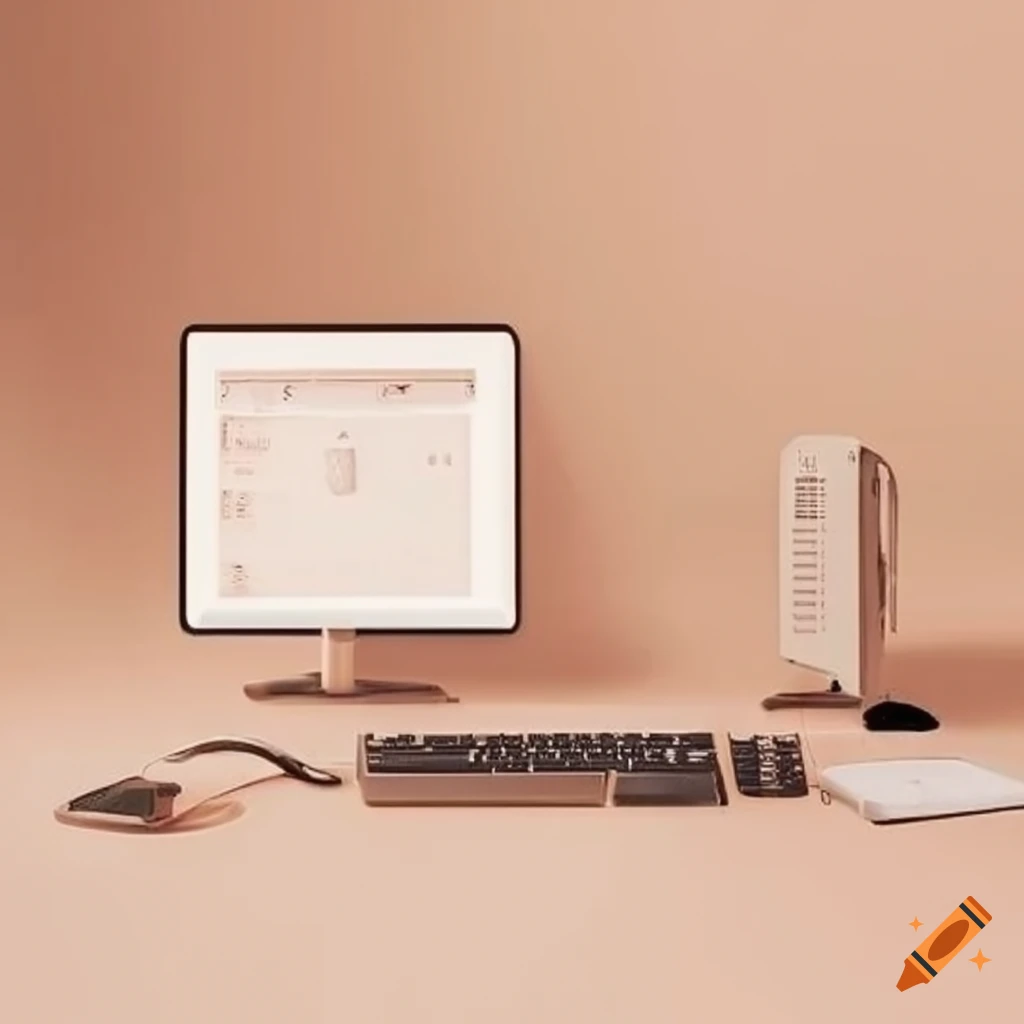 Beige computer lab aesthetic on Craiyon