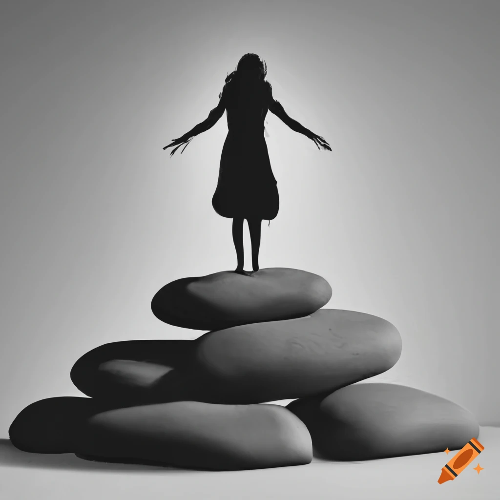 Symbol of overcoming adversity: shadows transformed into stepping ...