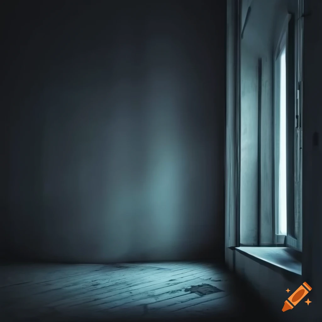 Dark and gloomy interior of a building with little light on Craiyon