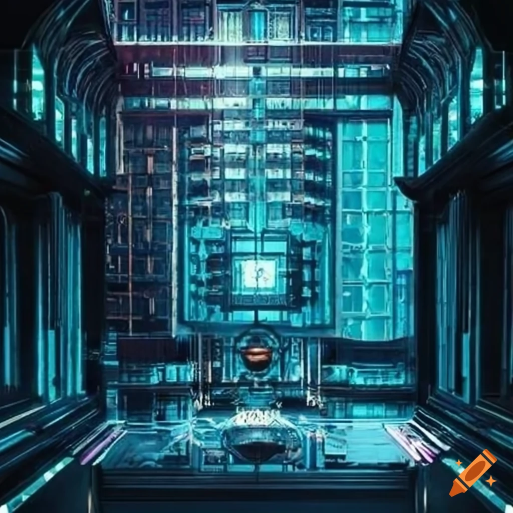 Cyberpunk art deco interior design on Craiyon