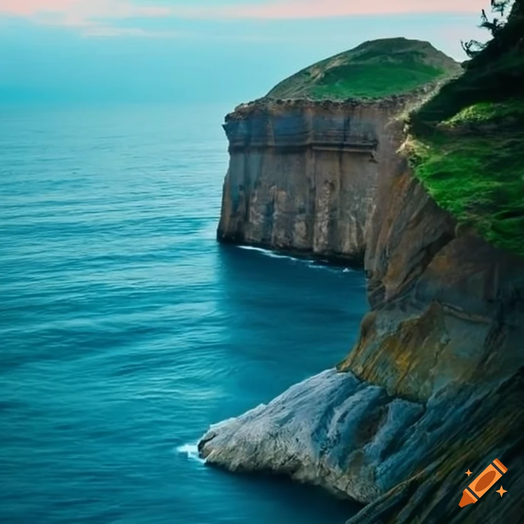 Sea cliff view on Craiyon